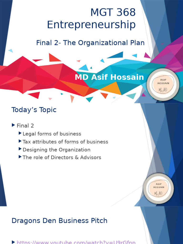 MGT368 MAO Final 2 - The Organizational Plan | PDF | S Corporation | Entrepreneurship