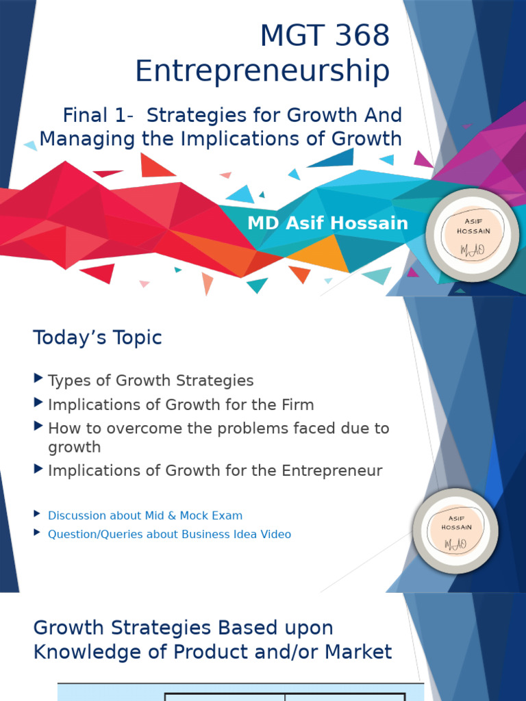 MGT 368 MAO Final 1 - Strategies For Growth and Managing The Implications of Growth | PDF ...