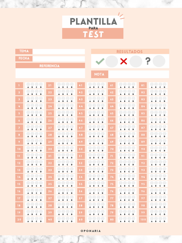 Plantilla para Test | PDF