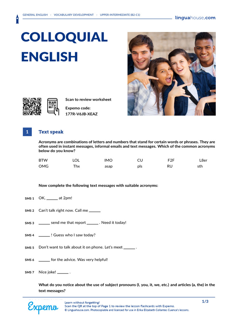 Colloquial English for Upper-Intermediate | PDF