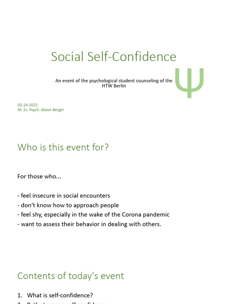 Self Confidence | PDF | Psychology | Behavioural Sciences