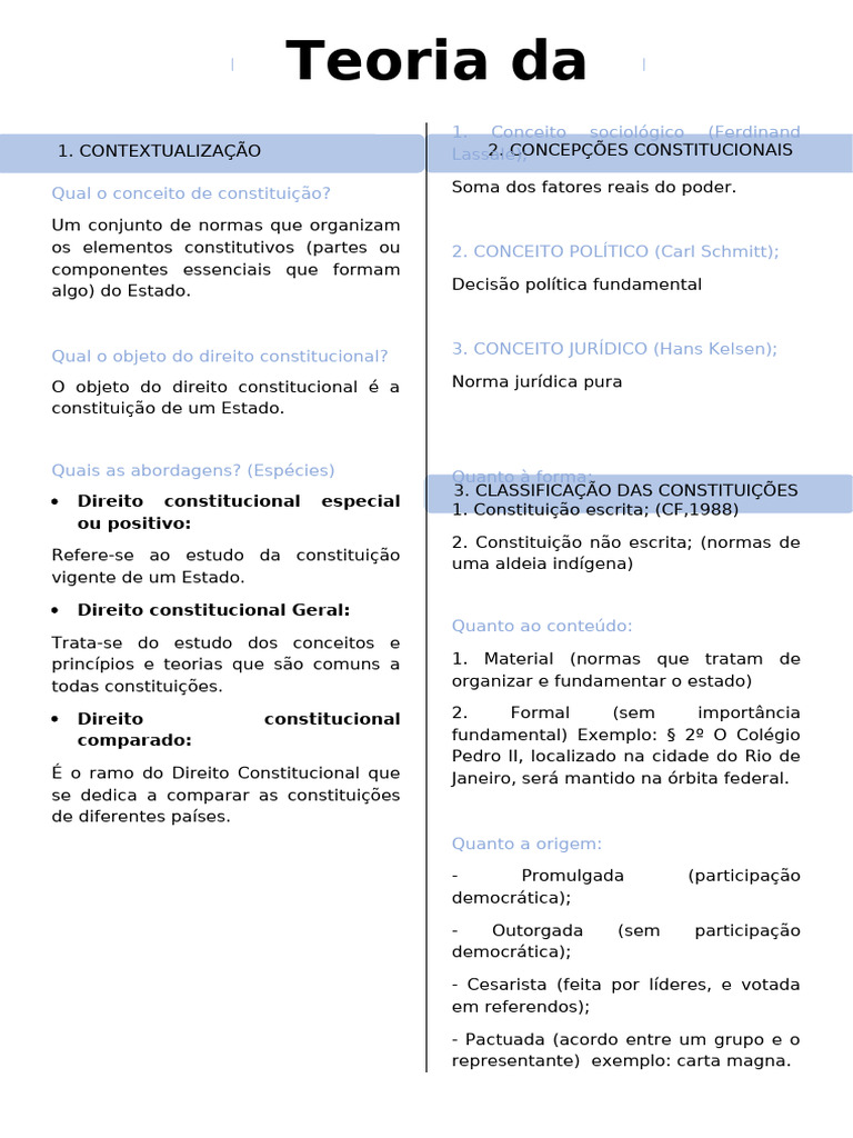 Classificação e Estrutura das Constituições | PDF | Constituição | Lei ...