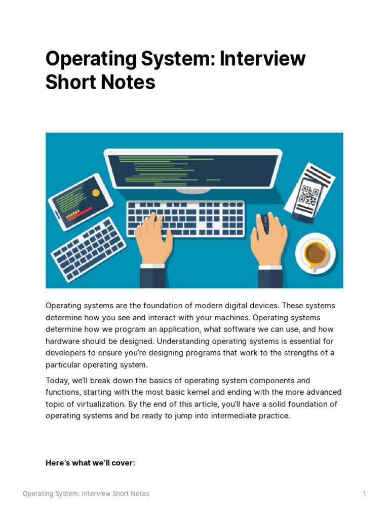 Operating System Interview Short Notes-1 | PDF | Process (Computing ...