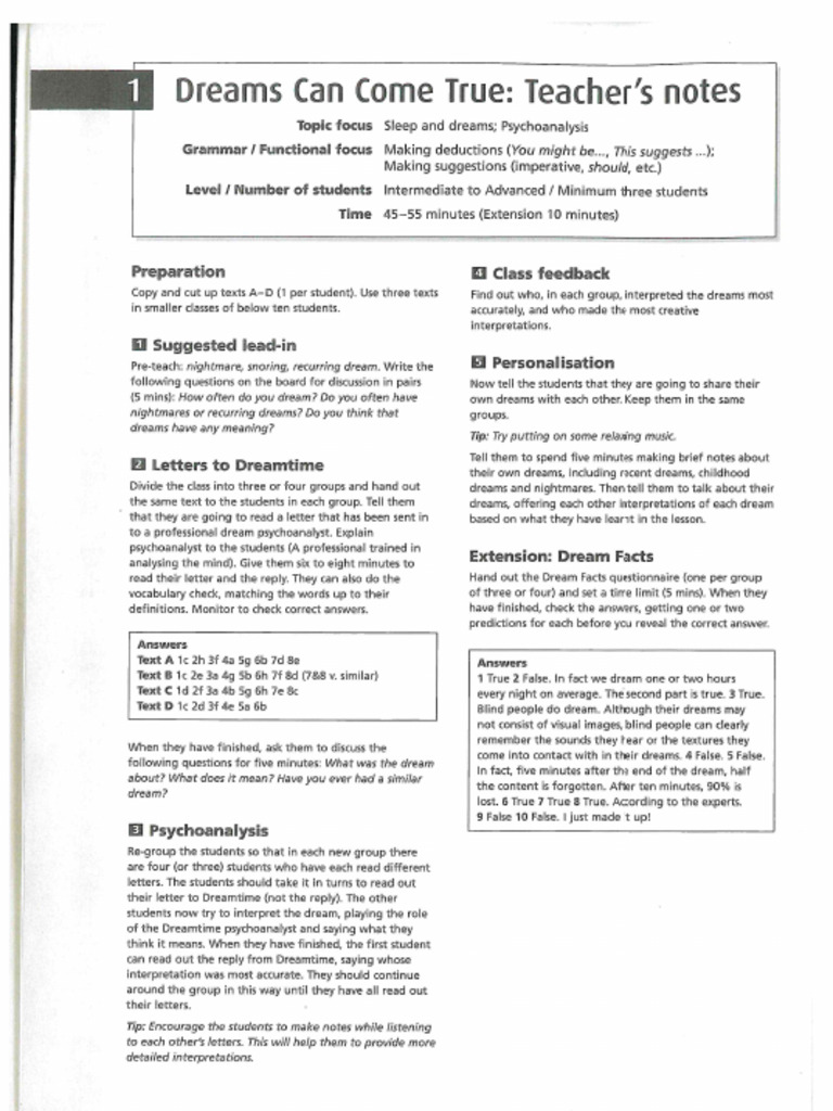 Teamwork Interactive Dreams 1 | PDF