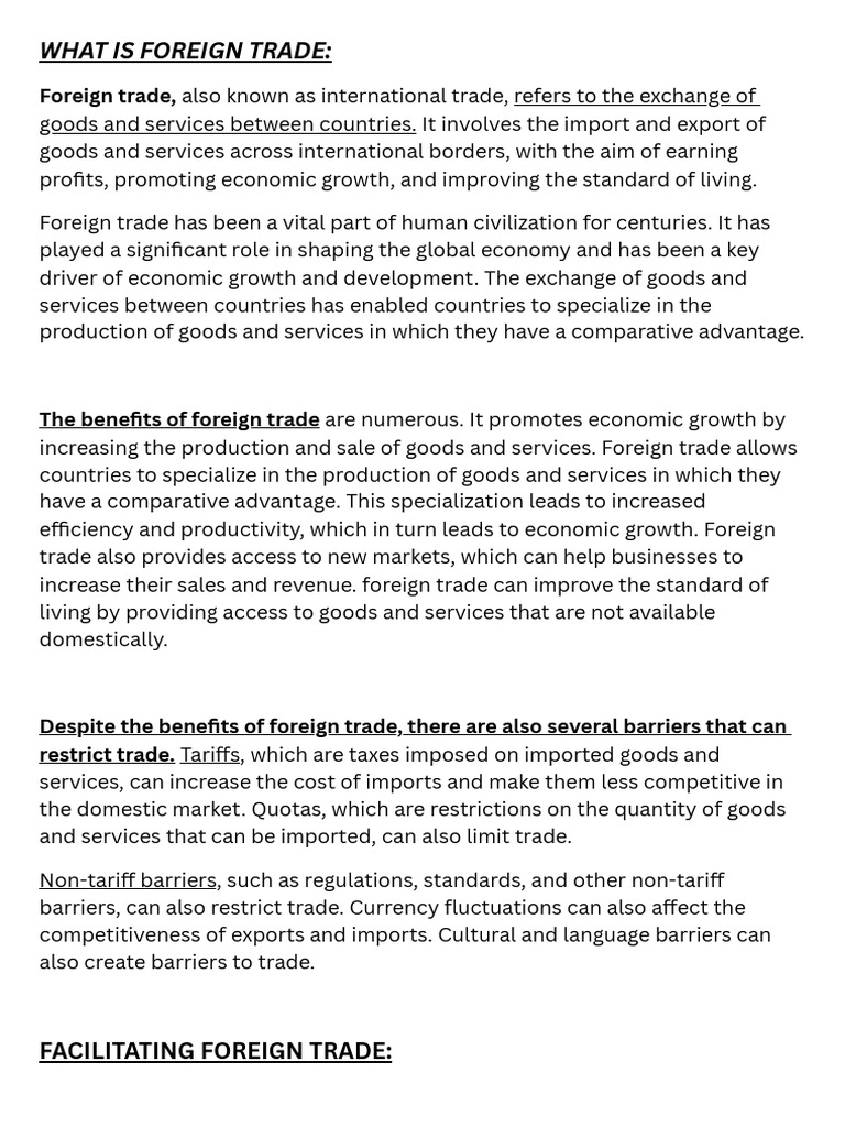 What Is Foreign Trade | PDF | Reserve Bank Of India | Exports