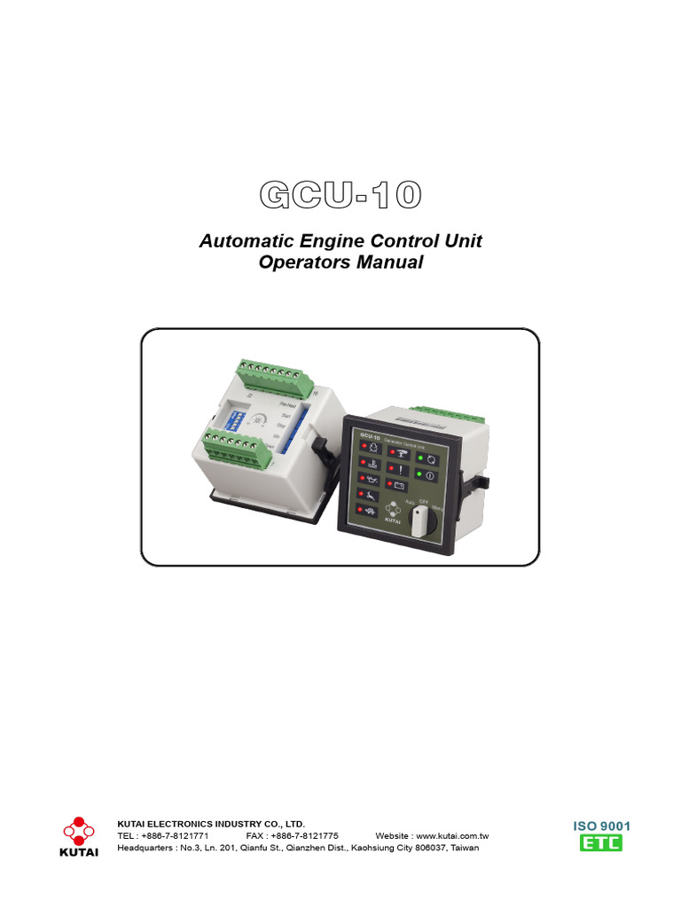 Gcu 10 Manual en | PDF | Switch | Electric Generator