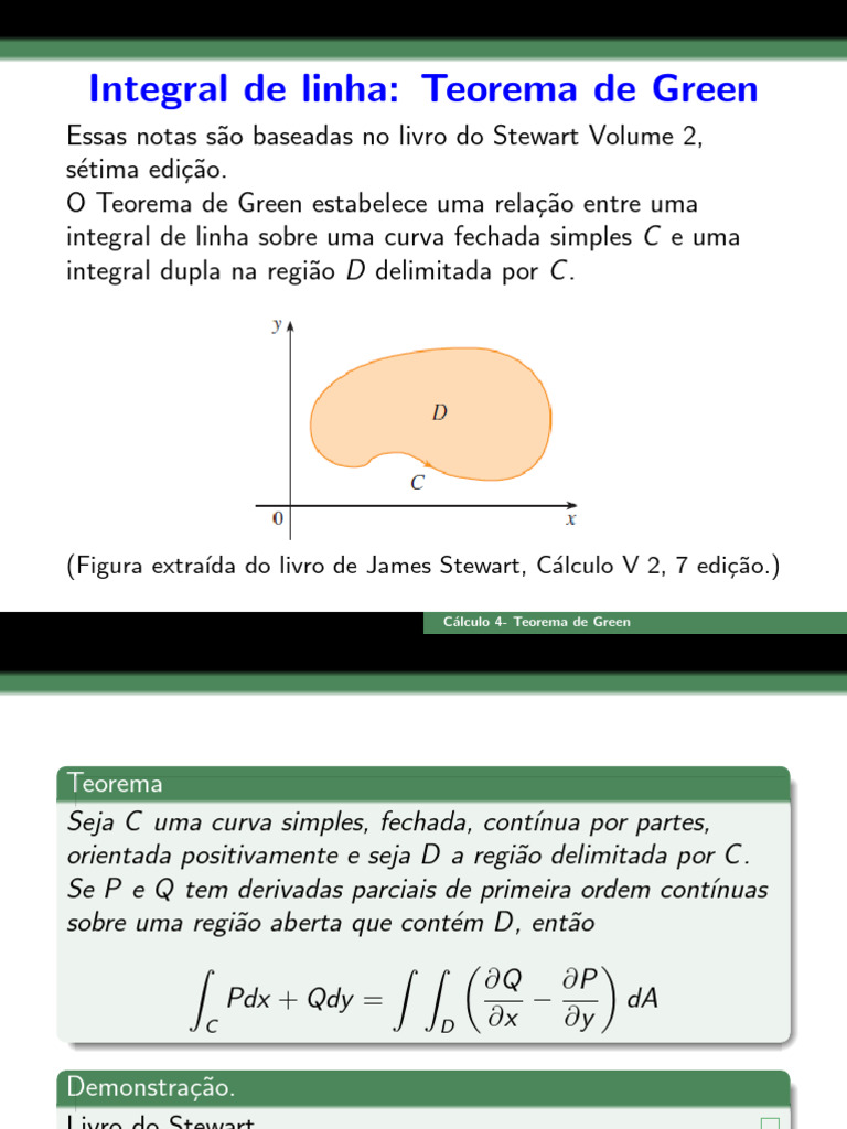 Teorema de Green e Integrais de Linha | PDF | Cálculo | Derivado