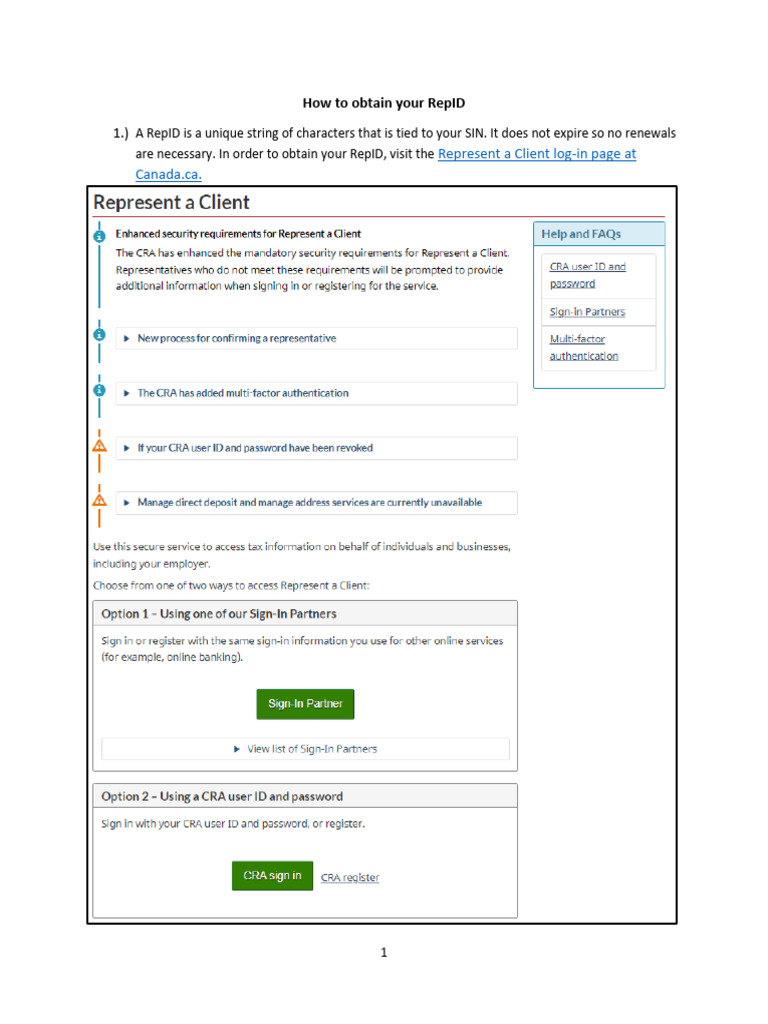 How To Obtain Your RepID | PDF