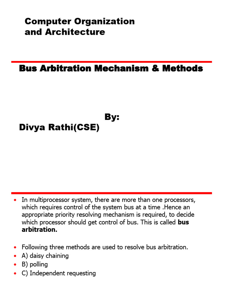 Bus Arbitration Methods Explained | PDF