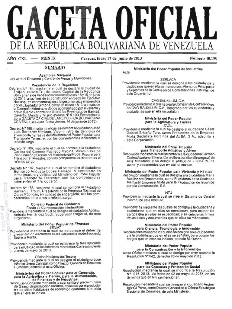 Go 20107 Ley de Armas y Municiones | PDF