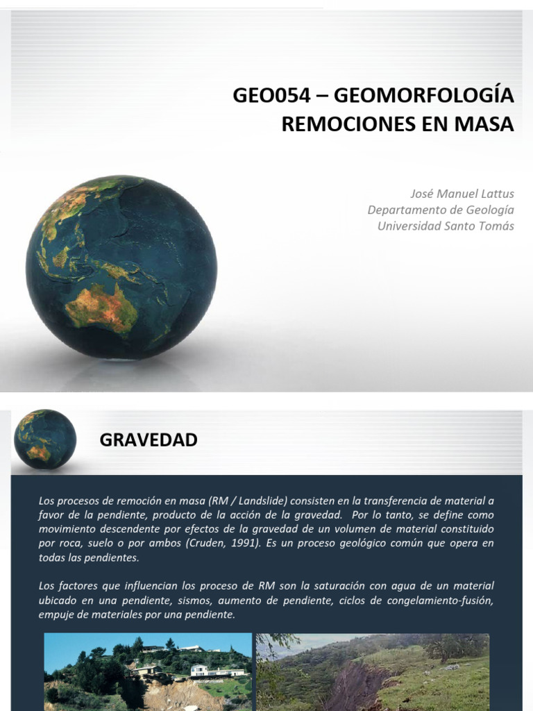 GEO52 - Geomorfología - 09 Remociones en Masa | PDF | Roca (geología ...
