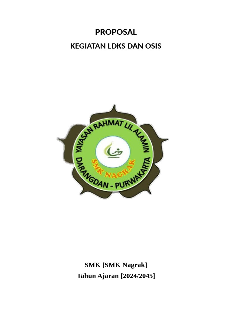 Proposal LDKS dan OSIS SMK Nagrak 2024 | PDF