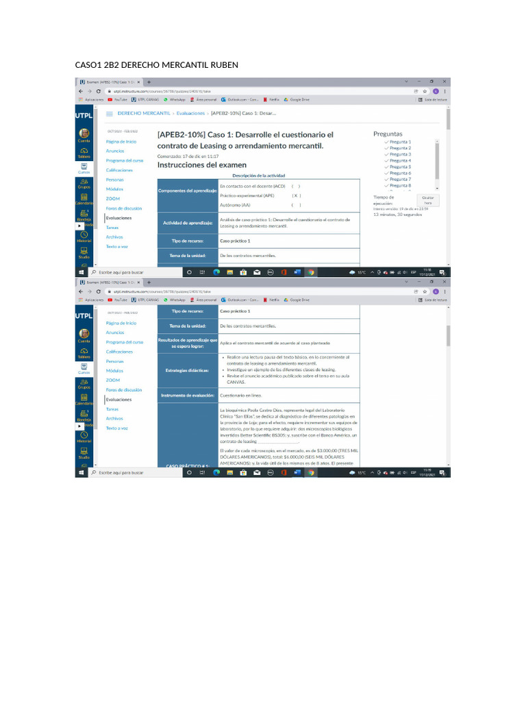 Caso1 2B2 Derecho Mercantil Ruben 10 Puntos | PDF