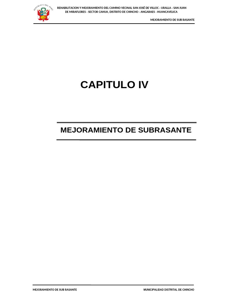 01.04 Mejoramiento de Sub Rasante | PDF