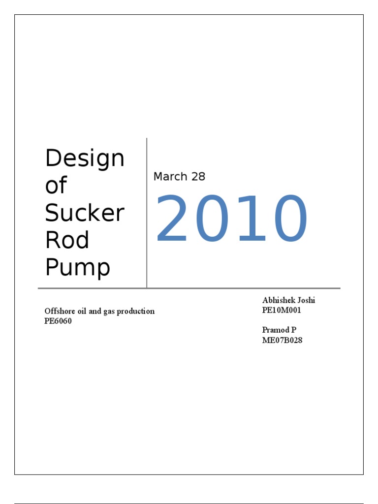 Sucker Rod Pump Design Guide | PDF