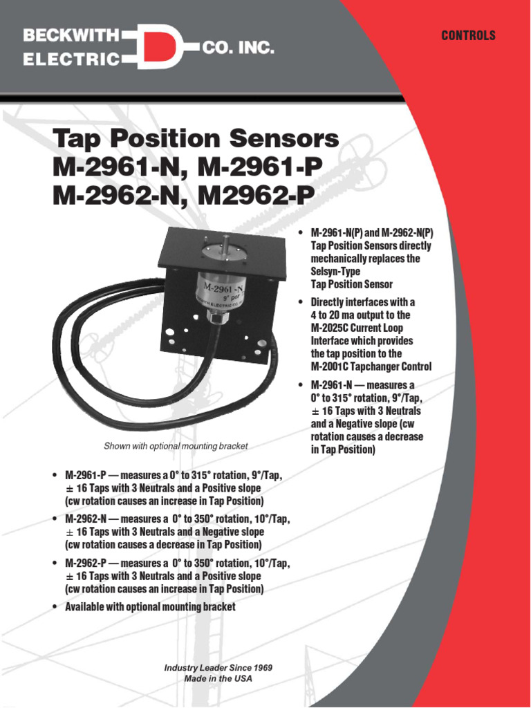 Tap Position Sensors M-2961 & M-2962 | PDF | Electromagnetic ...