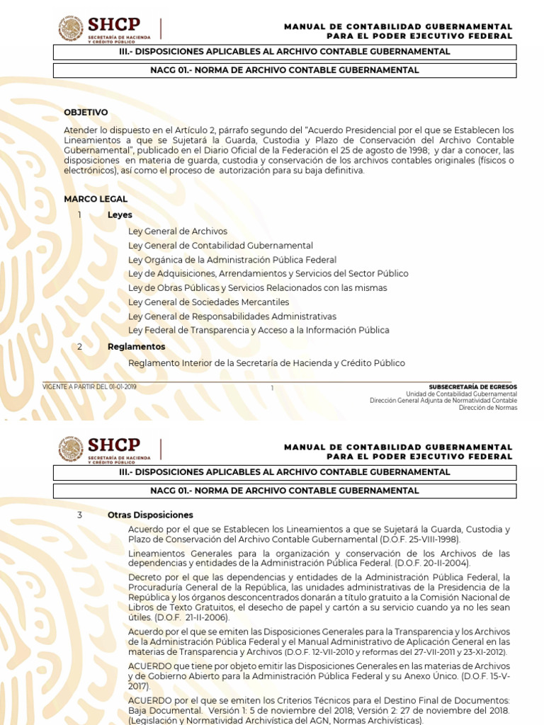 Norma de Archivo Contable Gubernamenta | PDF | Contabilidad ...