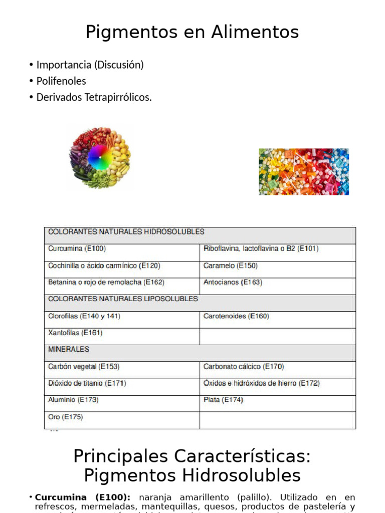 Pigmentos | PDF | Postres | Vegetales