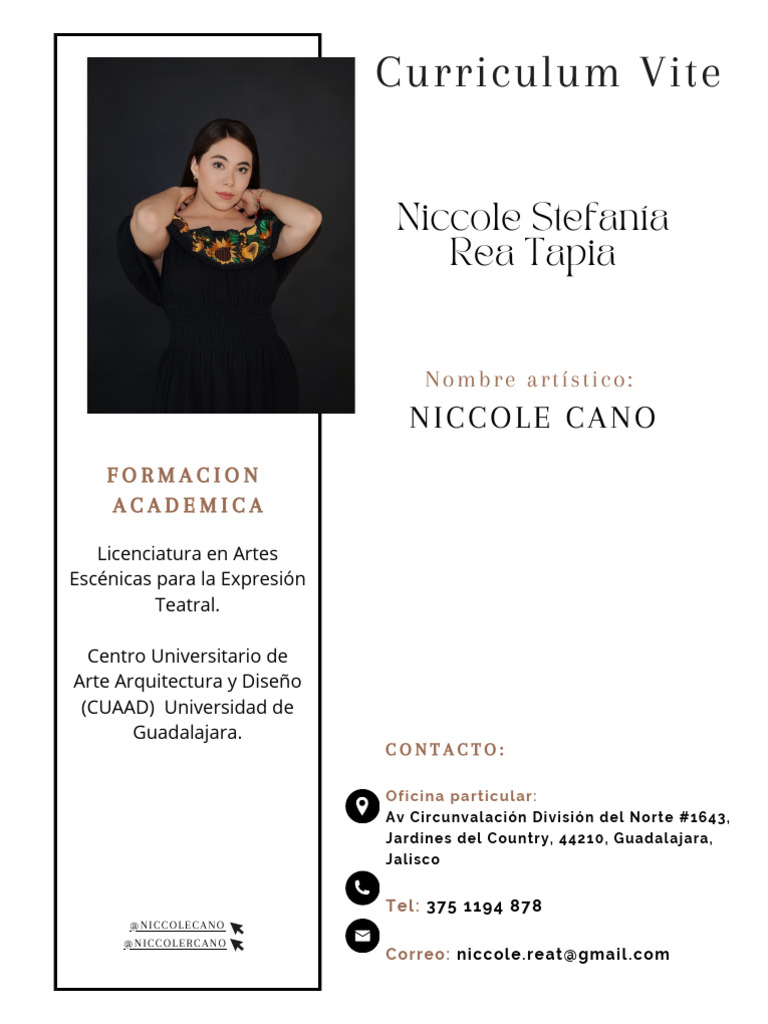 Colaboraciones de Niccole Rea Cano | PDF | Las artes escénicas | Las artes