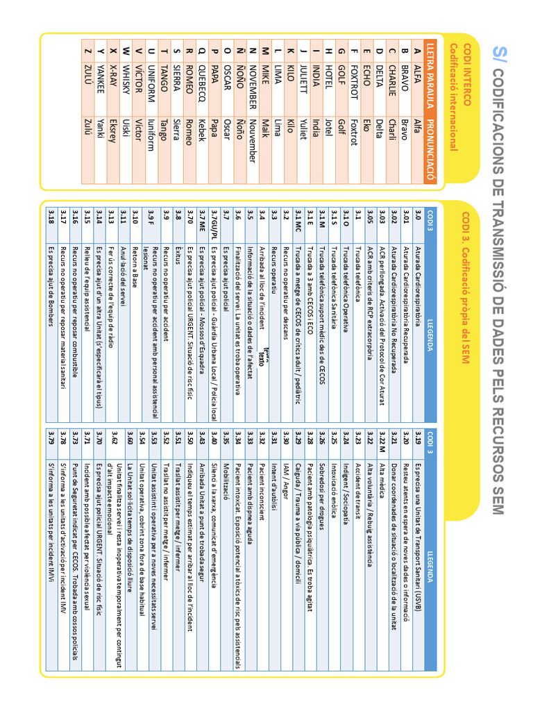 CODI 3 MODIFICAT Codificacions de Transmissió de Dades Pels Recursos SEM | PDF