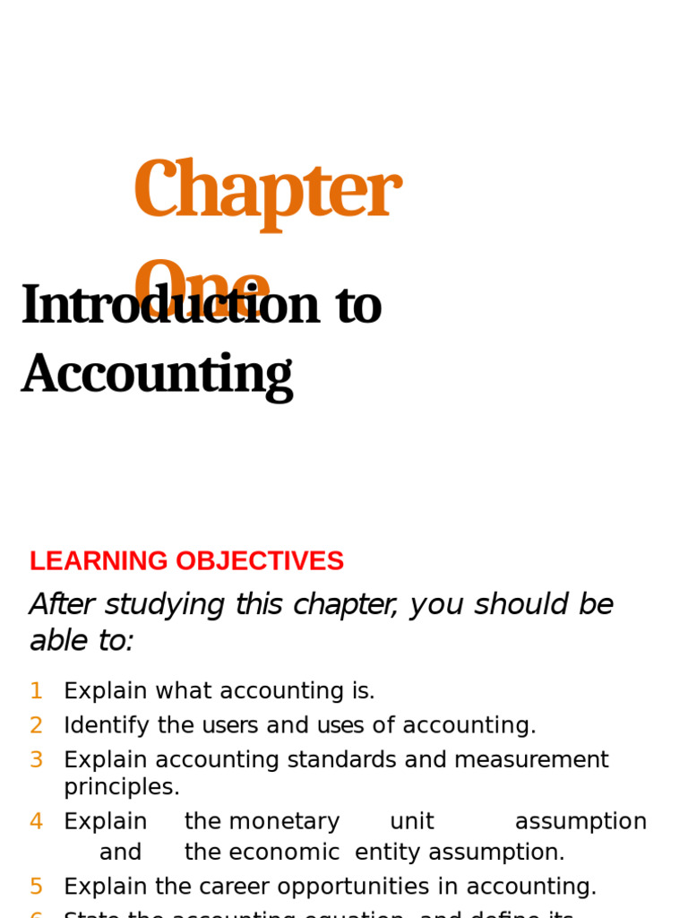 Chapter 1, Fundamentals of Accounting I | PDF | Equity (Finance) | Fair ...