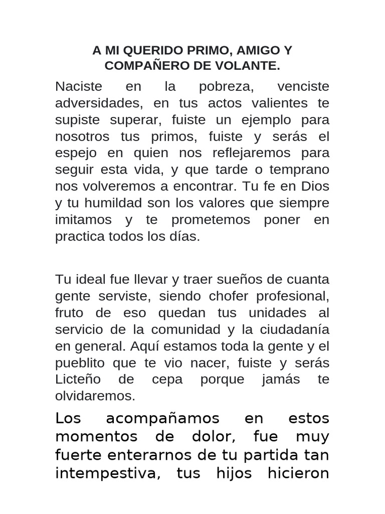 A Mi Querido Primo | PDF