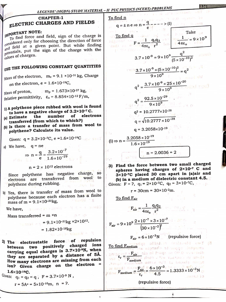 2nd Pu Numericals Legend | PDF