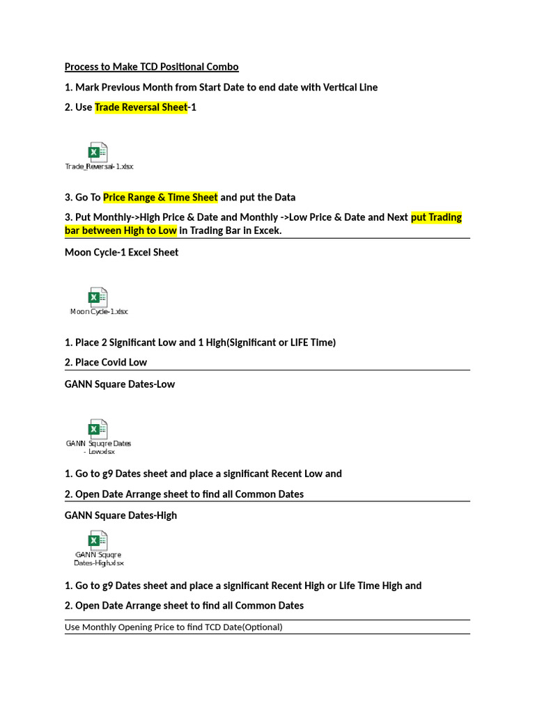Process To Make TCD Positional Combo | PDF