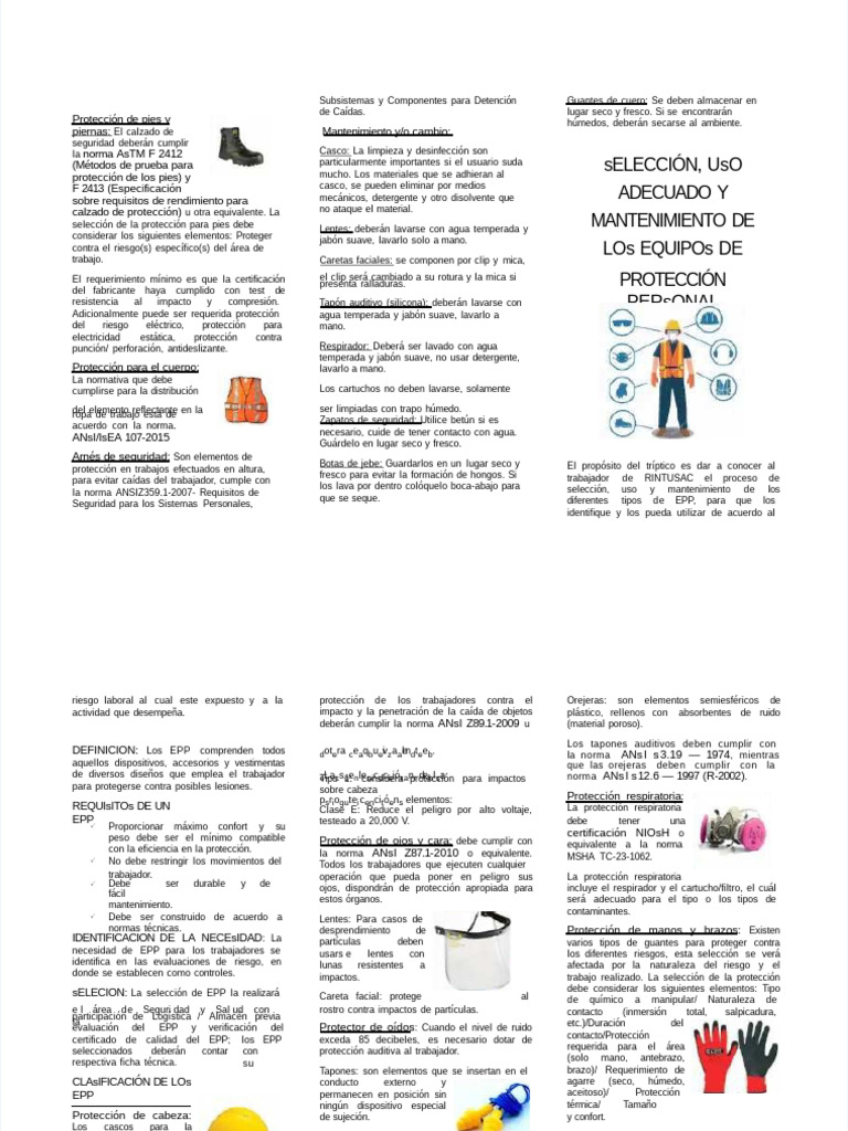 PDF Triptico Epp | PDF