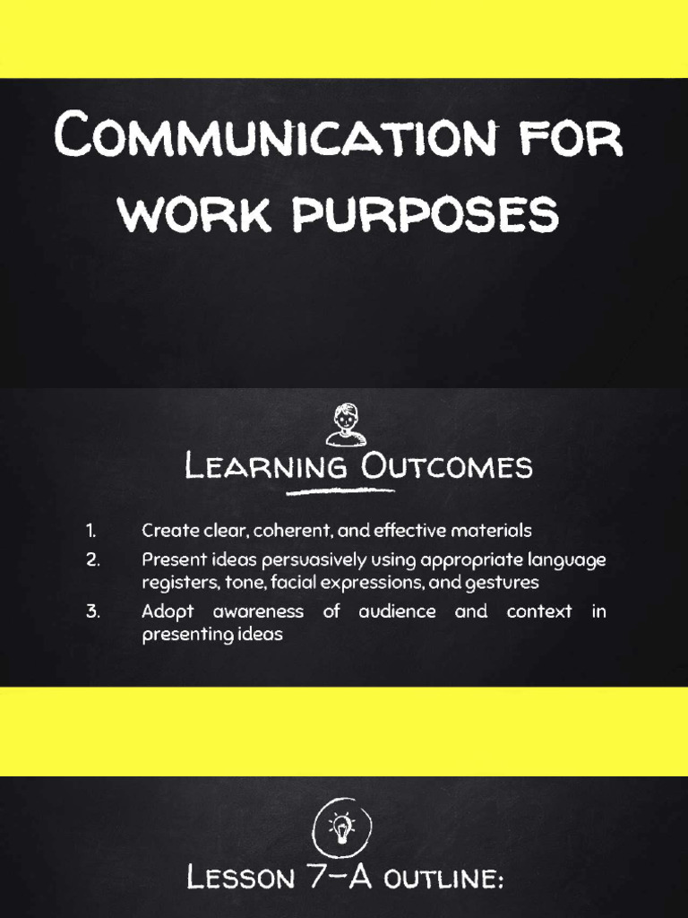 Communication For Work Purposes | PDF
