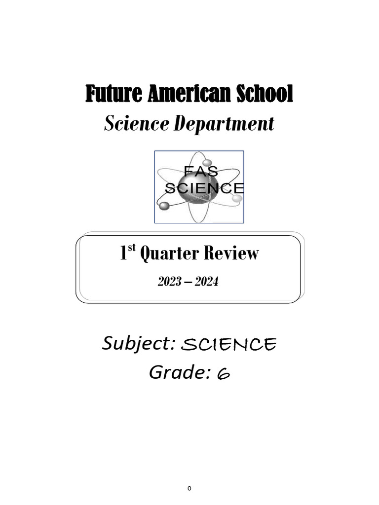 6th Grade Science 1st Quarter Review | PDF | Cell (Biology ...