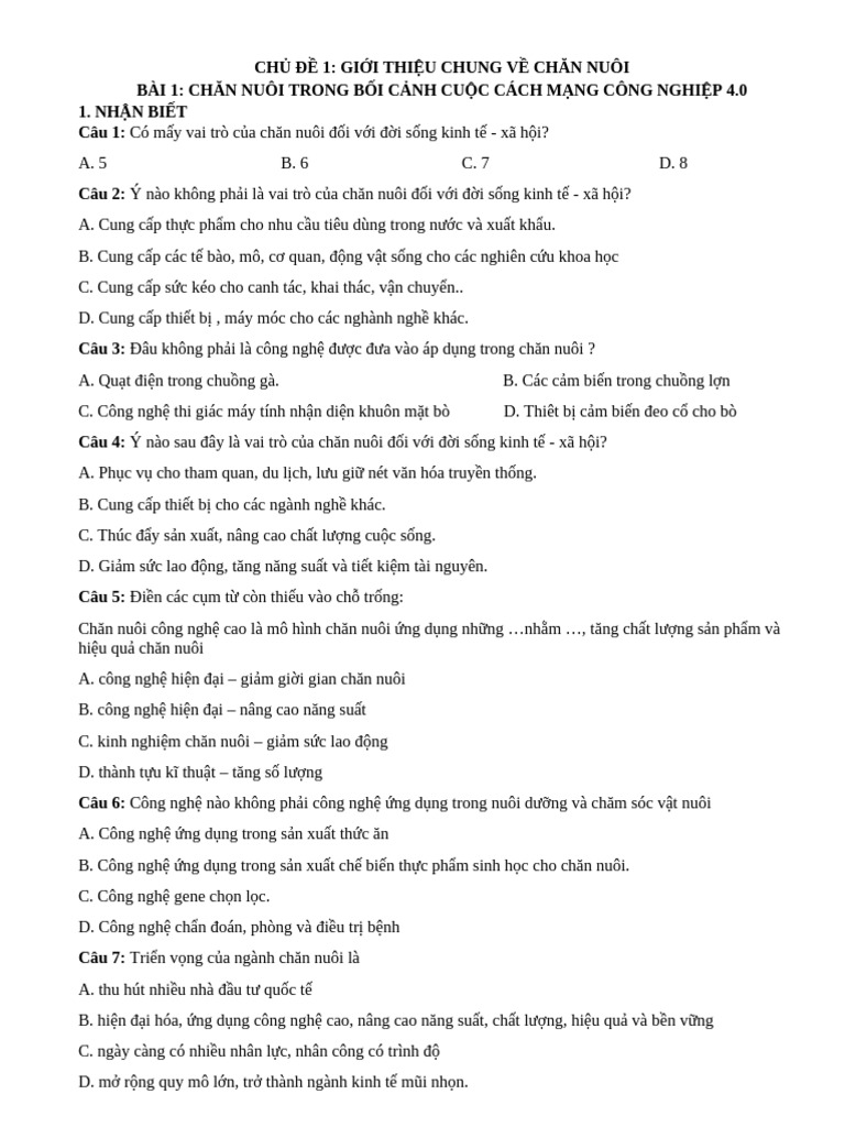 Chủ Đề 1- Cn11- Tn Gui Hs | PDF