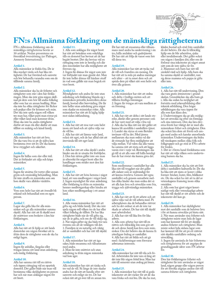 Fns 30 Manskliga Rattigheter PDF | PDF