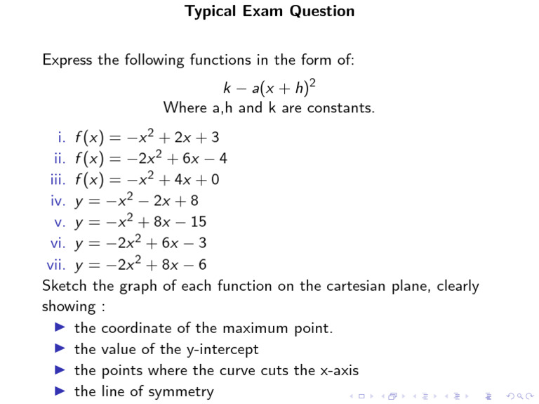 Sketching - Quadratic - Function 5 N-Shaped Curve | PDF