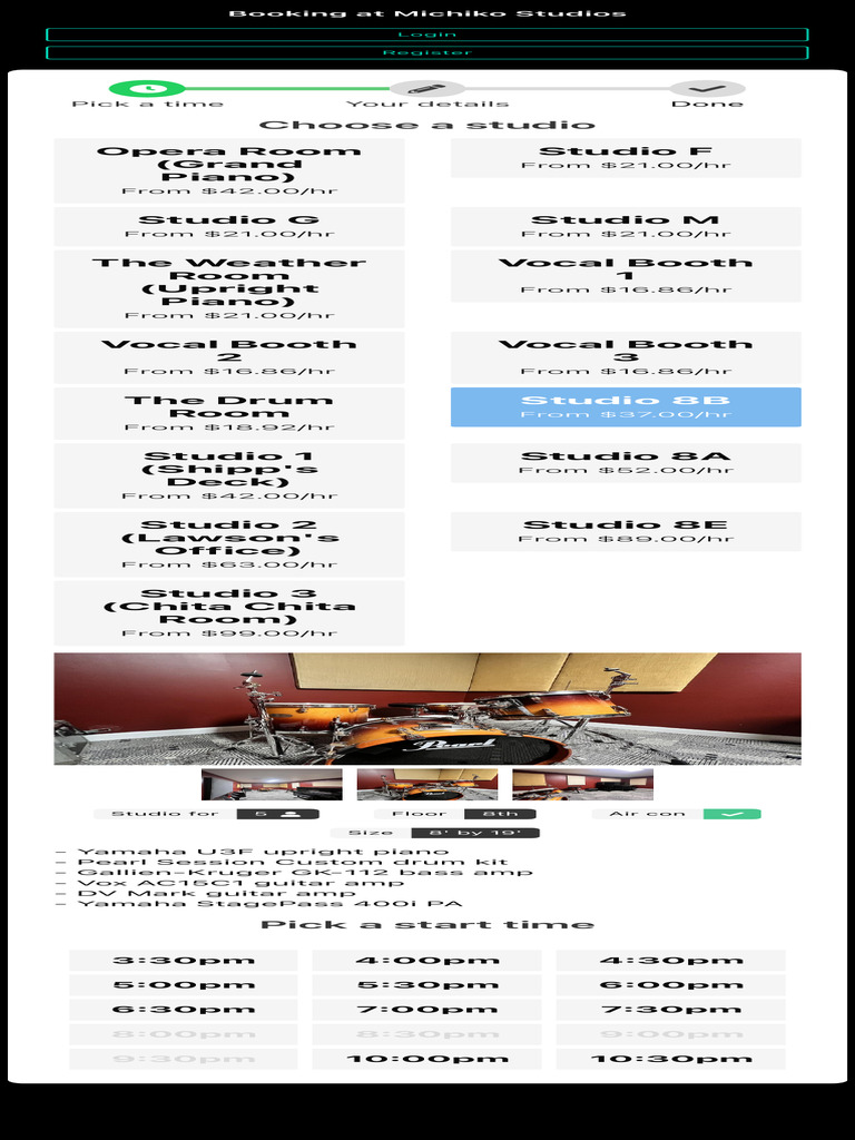 Booking at Michiko Studios | PDF