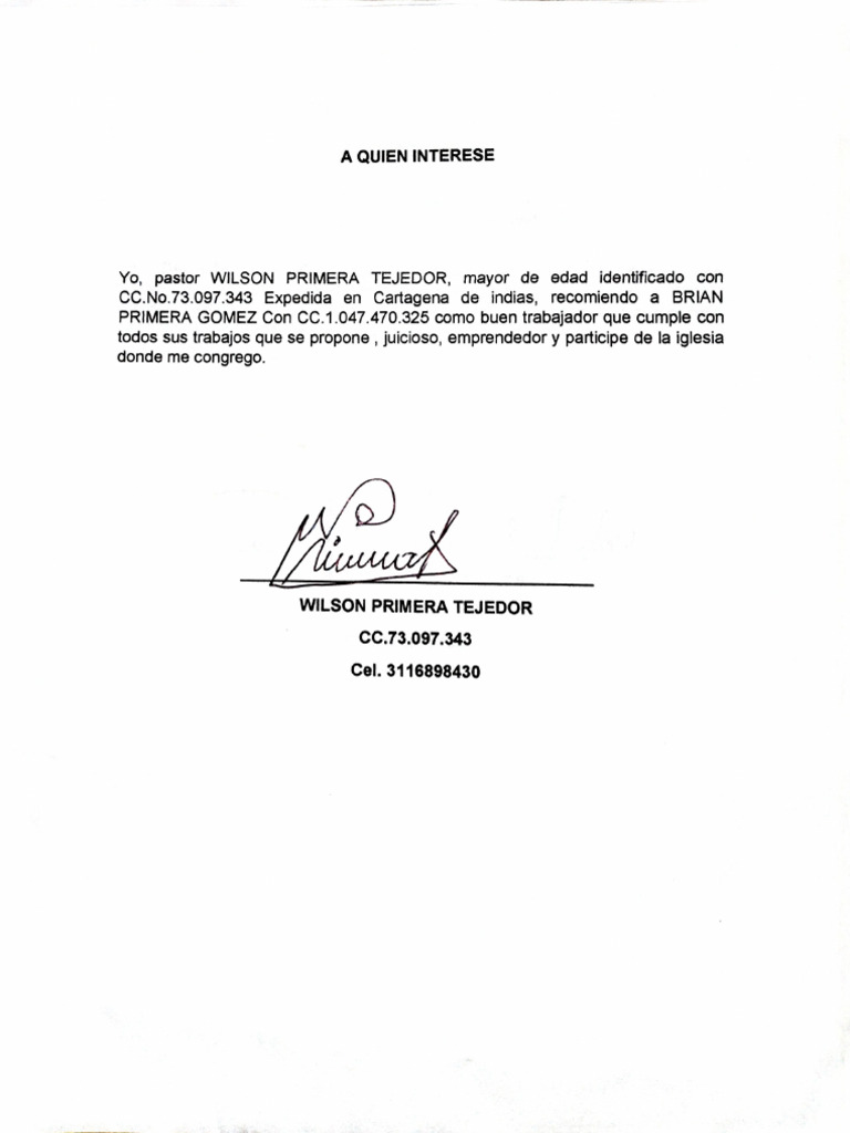 Referencia Personal Brian 2-01 | PDF