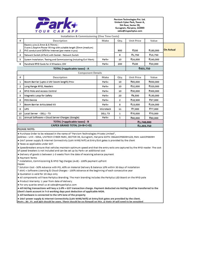 Abh Treeland - Boq | PDF | Radio Frequency Identification | Computing