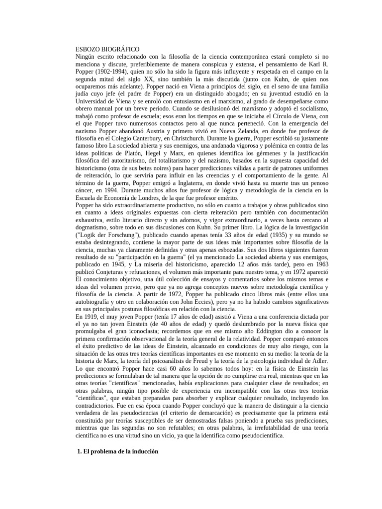 Biografía de Karl R. Popper y su Filosofía | PDF | Karl Popper | Verdad