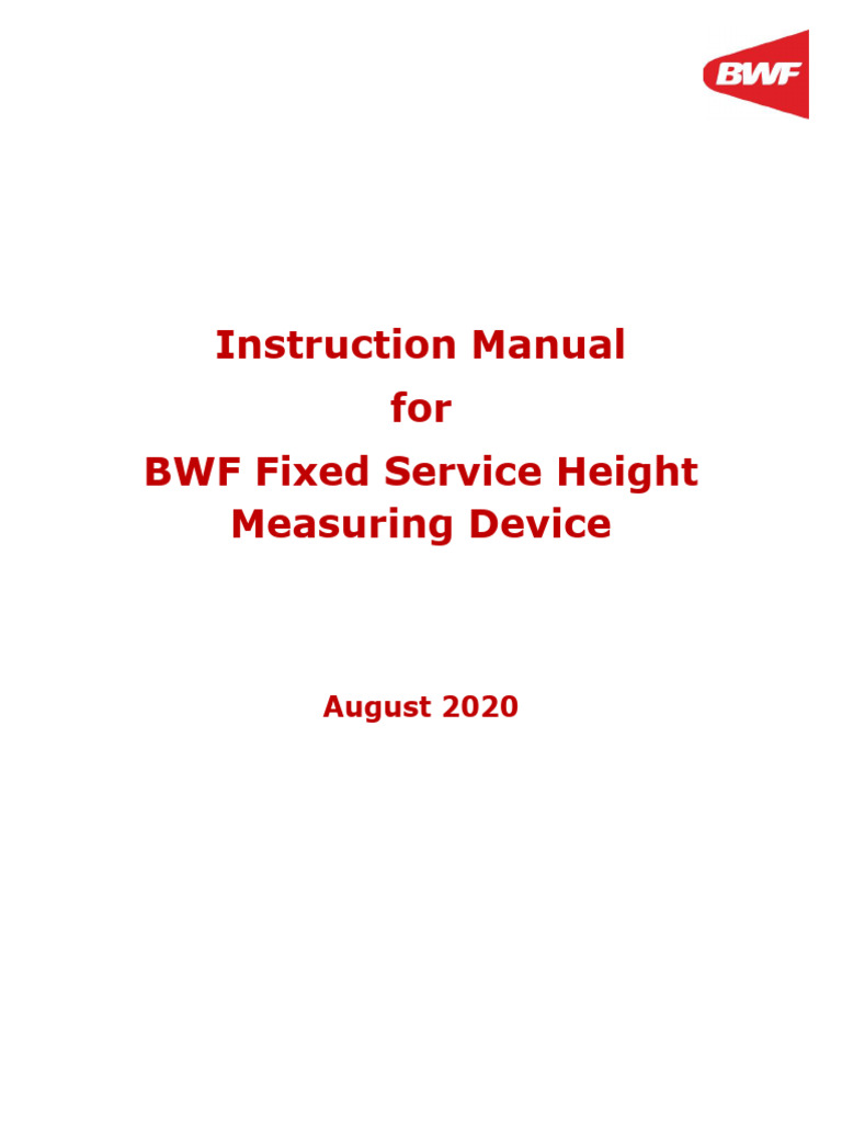 Instruction Manual for BWF Fixed Service Height Measuring Device | PDF ...