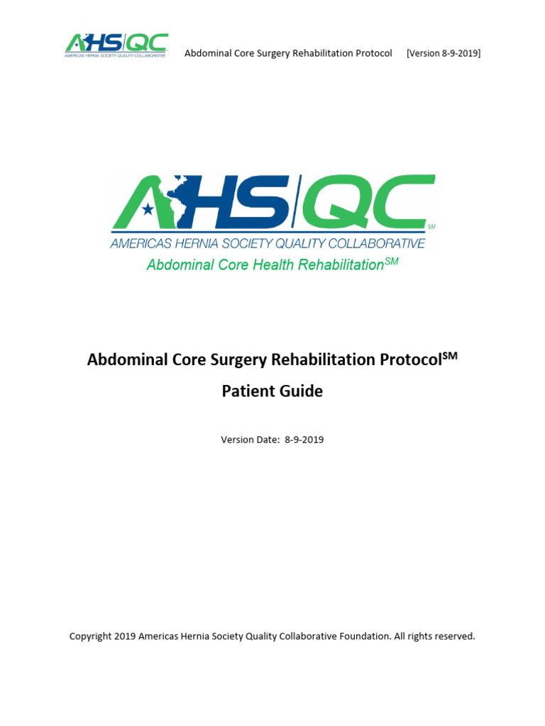 AHSQC Abdominal Core Surgery Rehabilitation Protocol Patient Guide 08 ...