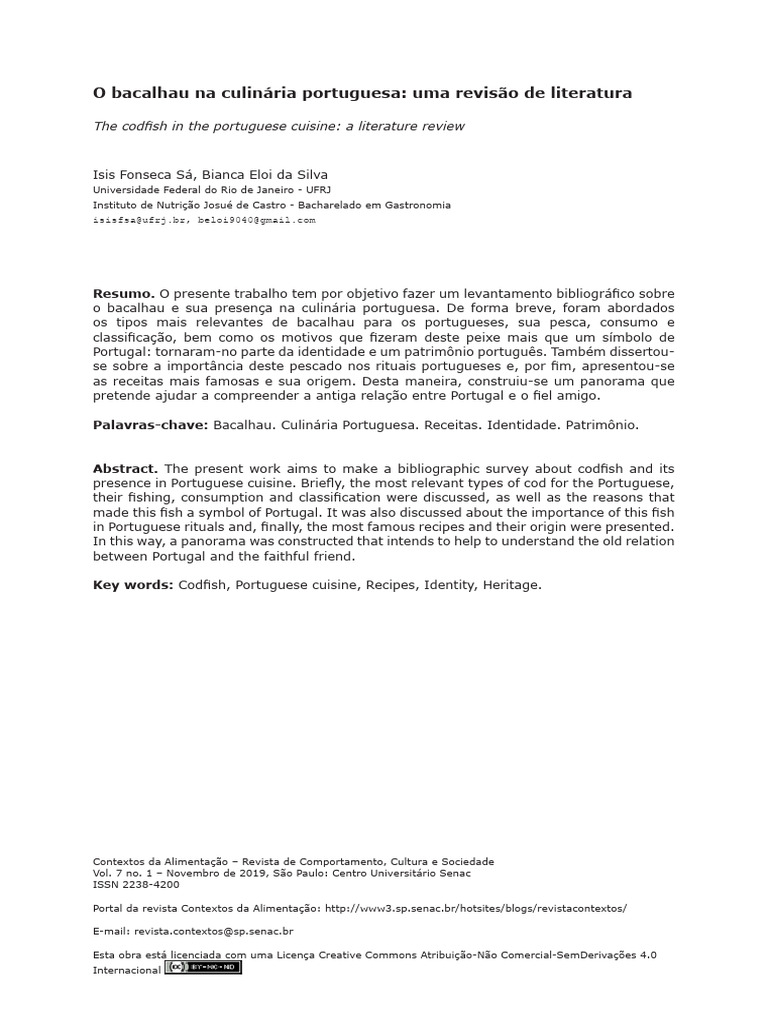 Artigo-1-1 | PDF | Portugal | Bacalhau