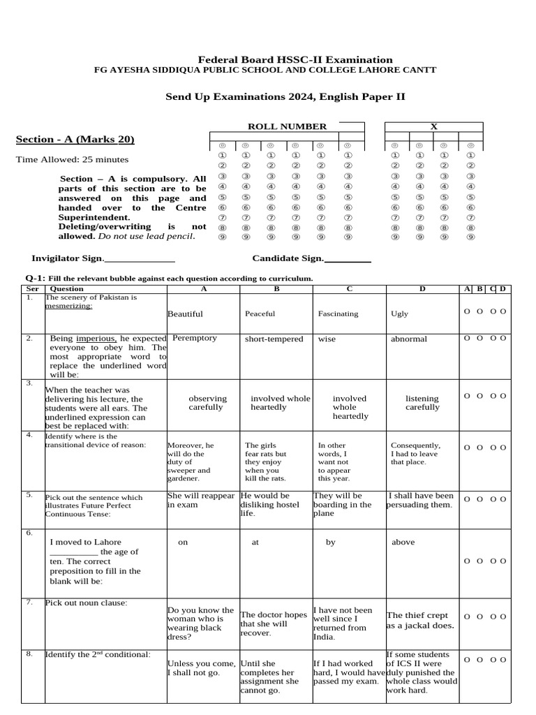 2nd Year Paper English | PDF | Syntax | Grammar