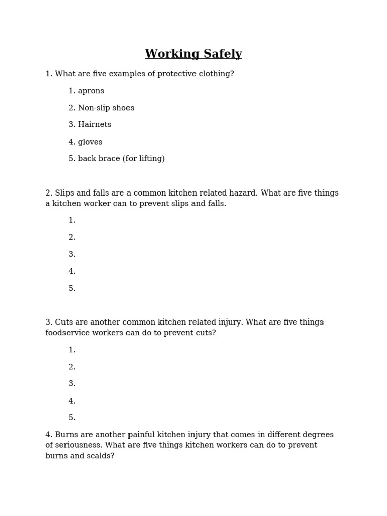 Working Safely | PDF