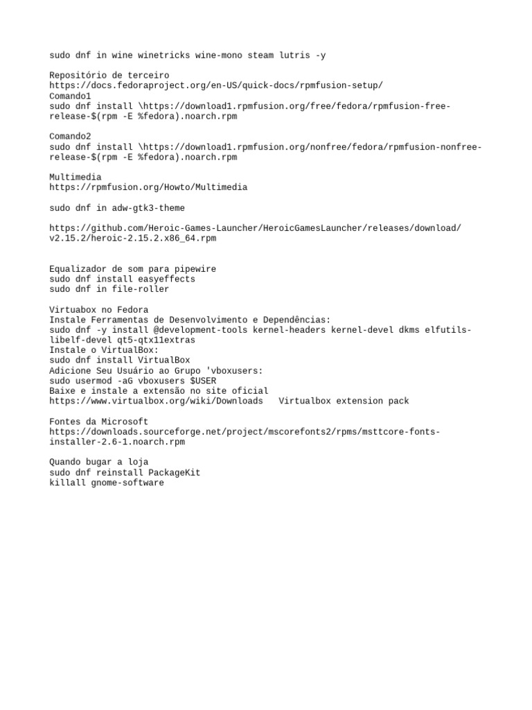 Fedora Comandos | PDF