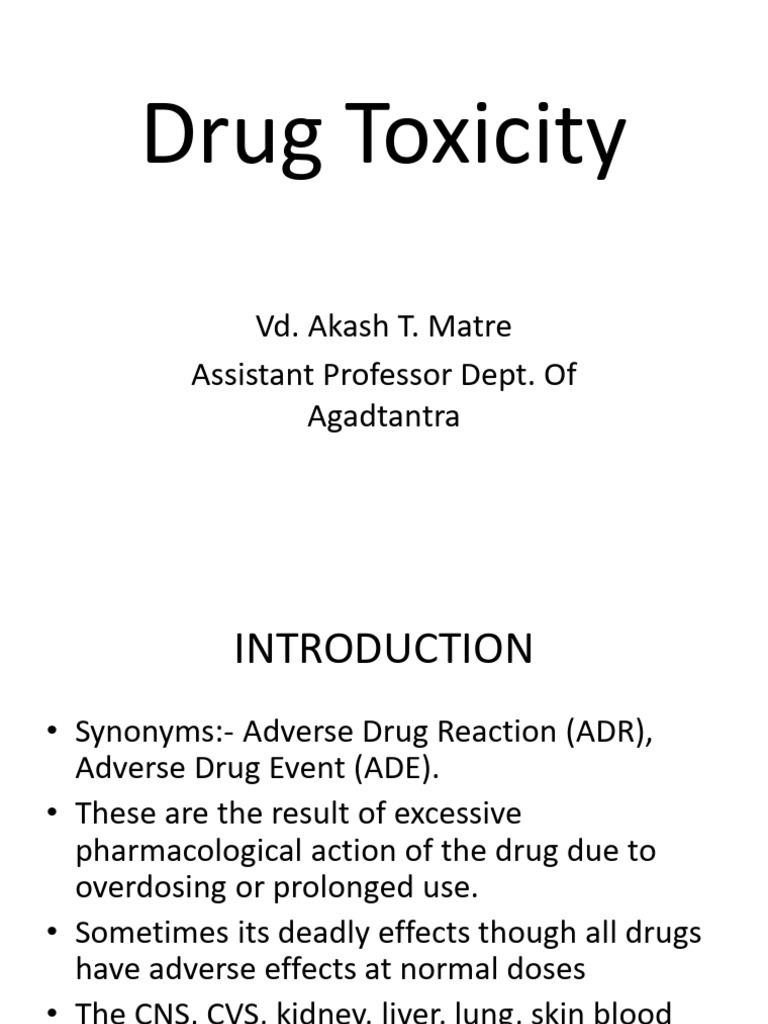 drug toxicity | PDF | Pharmacology | Adverse Effect