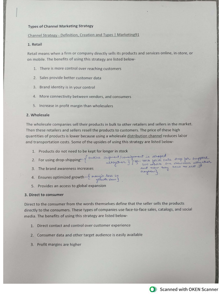 Types of Channel Marketing Strategy | PDF