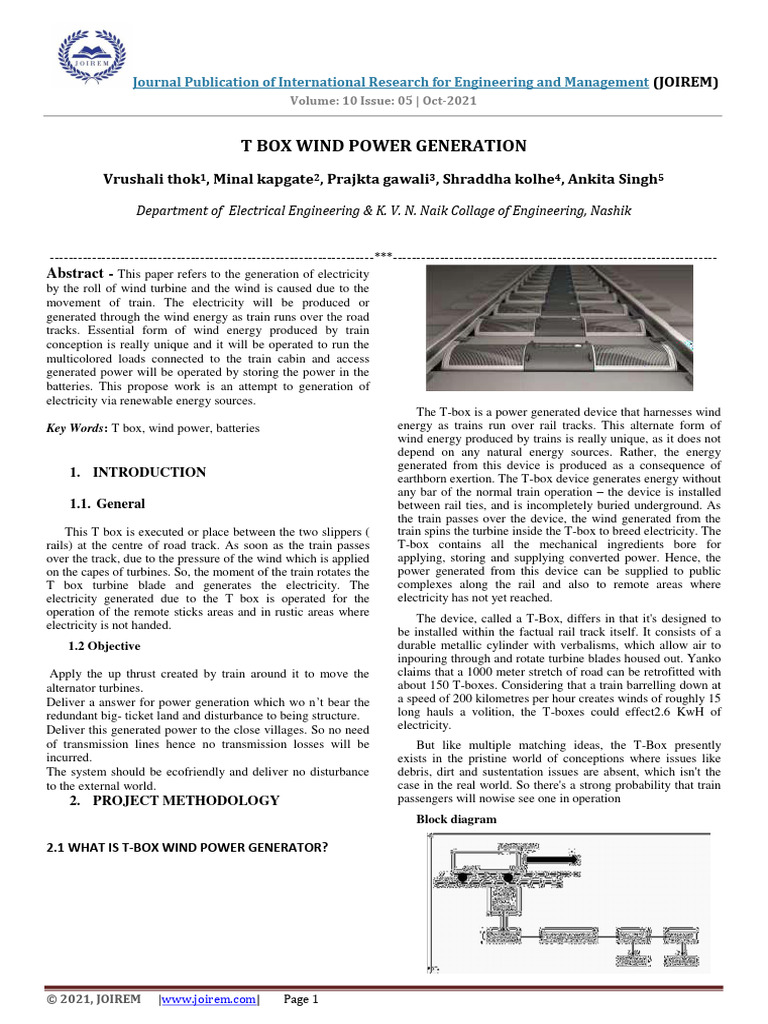 T-Box Wind Power Generation System | PDF | Wind Turbine | Wind Power