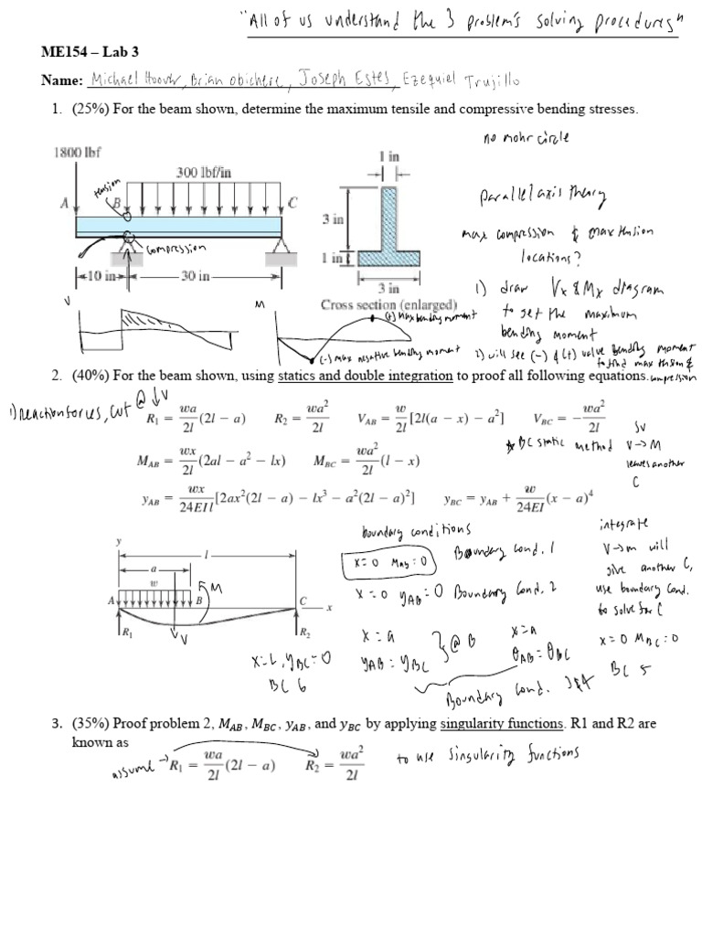 Bending Stress Analysis Lab 3 | PDF | Bending | Beam (Structure)