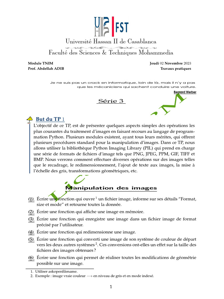 Tp4 Lic ST Irm 2324 Python | PDF | Fichier informatique | Python (Langage de programmation)