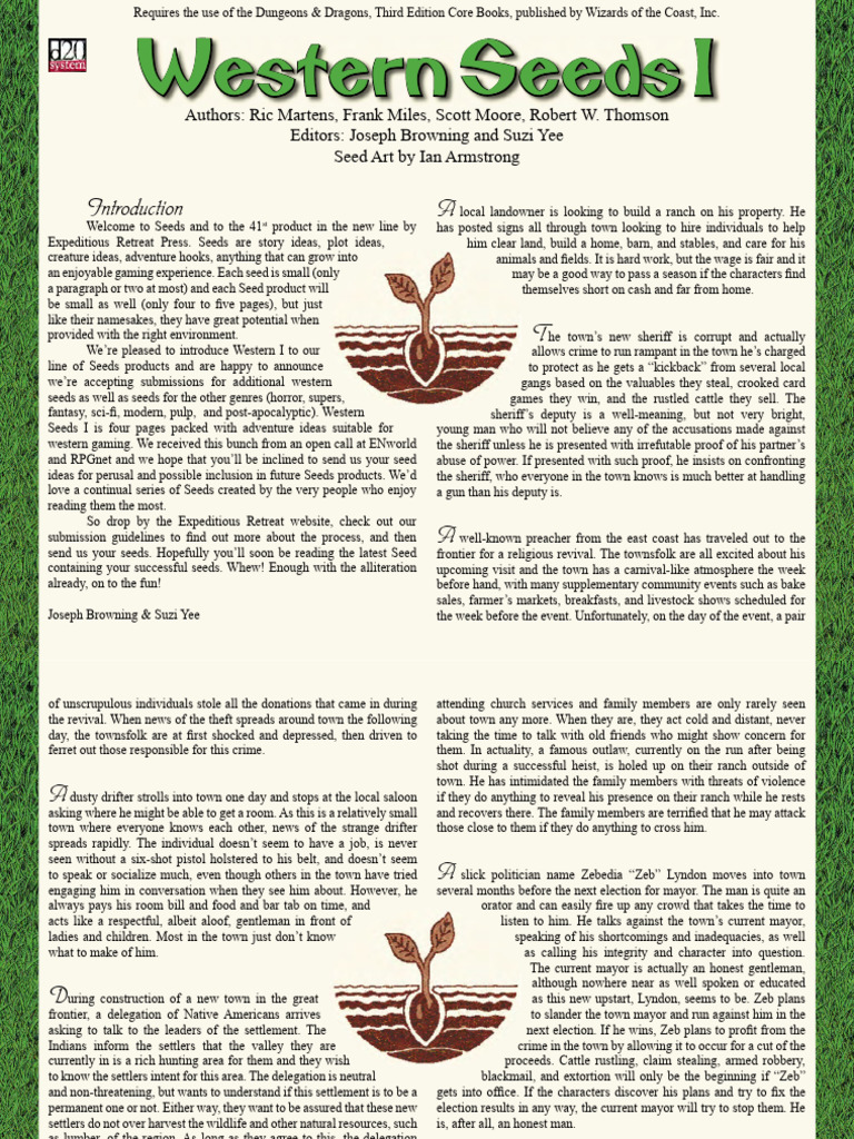 Western Seeds - 1 | PDF | Sioux | License